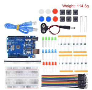 Kit Arduino Uno R3 Aprendizaje Led Cable Protoboard Resistor